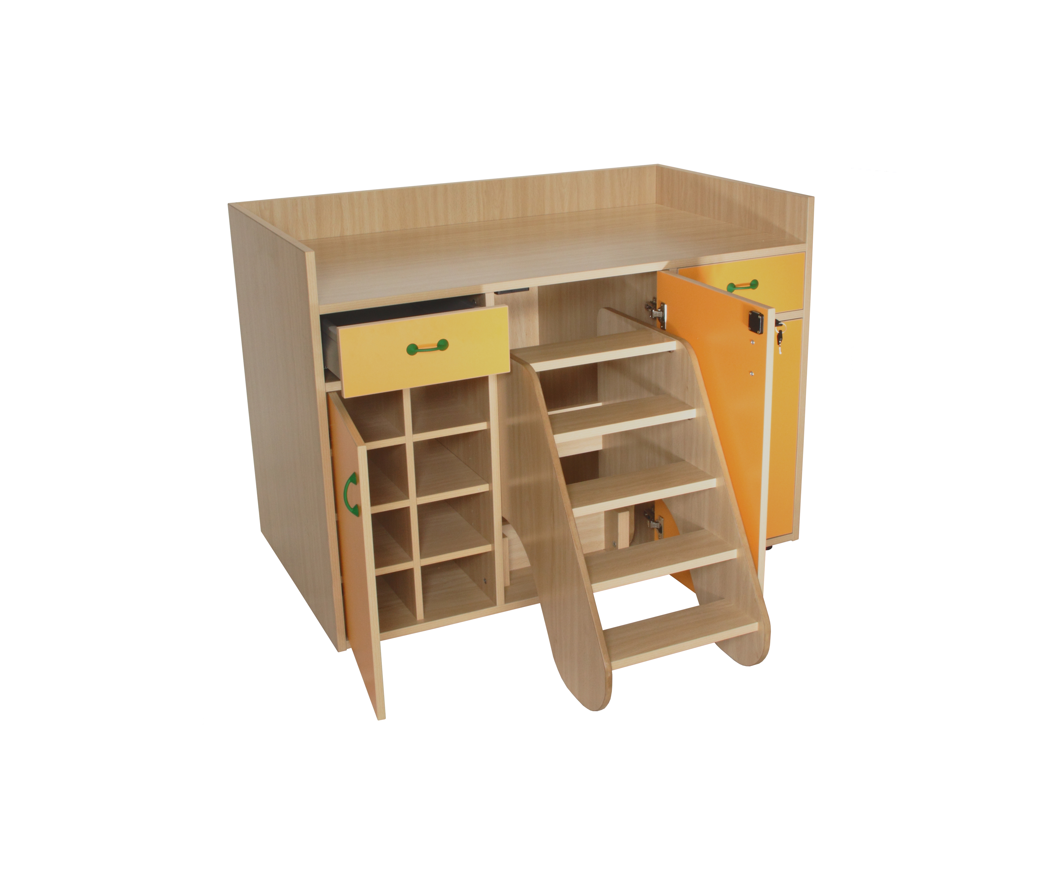 600709 - Mueble cambiador con escalera giratoria (3 puertas ...